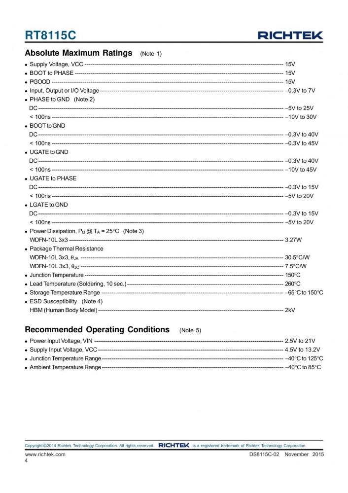 RT8115C datasheet page 4