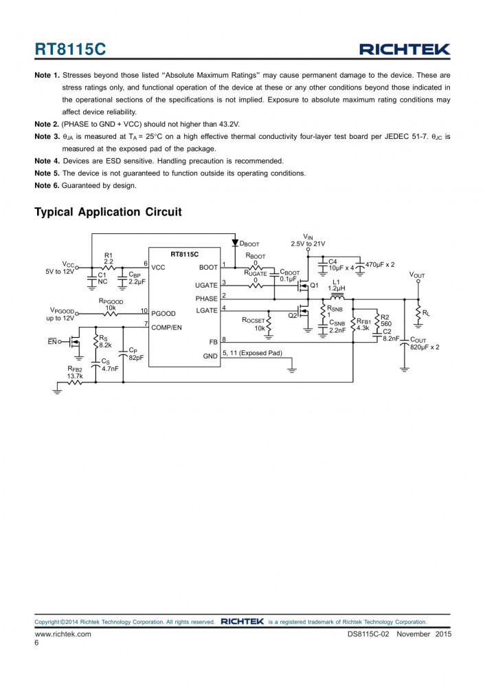 RT8115C datasheet page 6