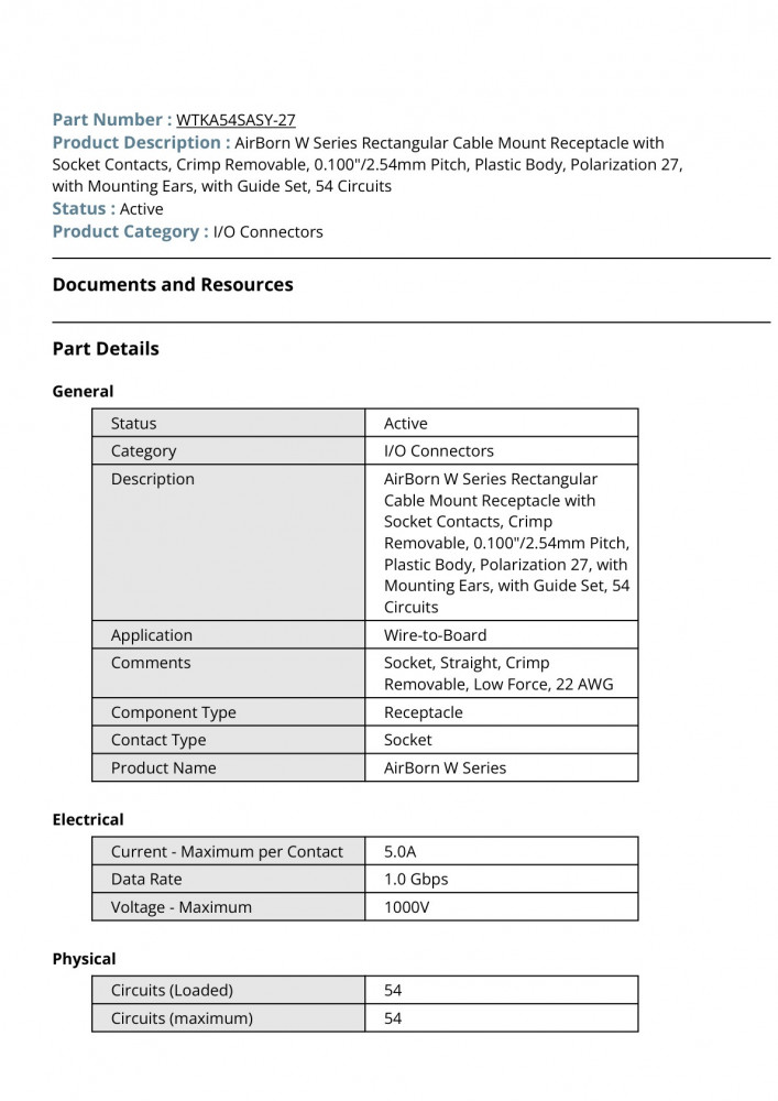 WTKA54SASY-27 technical document image, page 1