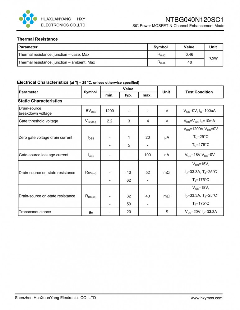 NTBG040N120SC1-HXY datasheet page 2