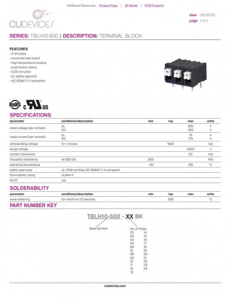 CUI TBLH10-500-04BK document page 1