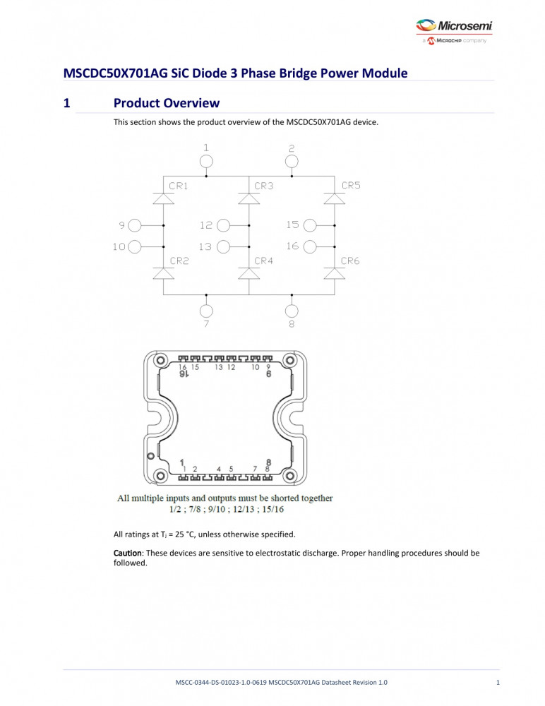 MSCDC50X701AG datasheet page 1