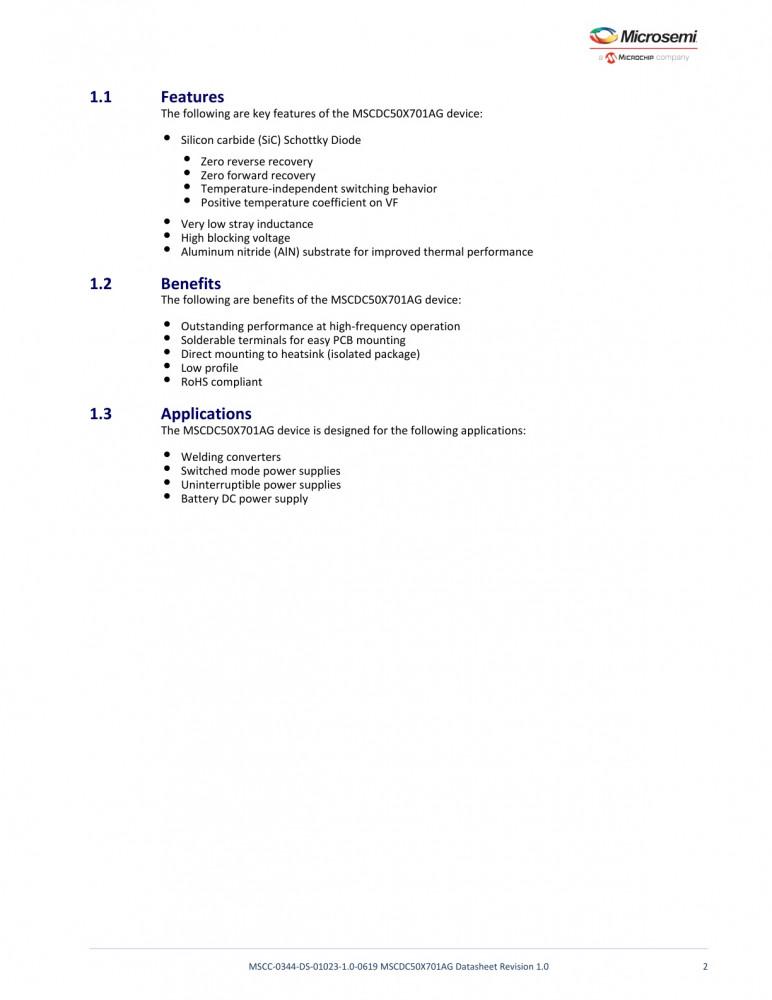 MSCDC50X701AG datasheet page 2