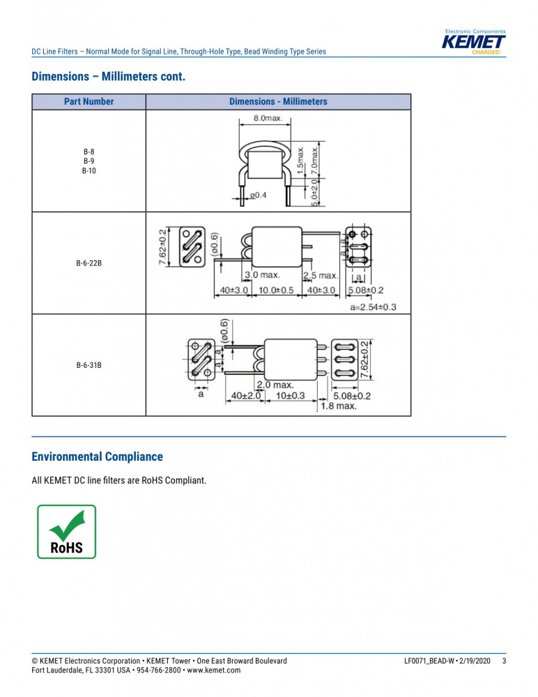 KEMET B-8 datasheet page 3