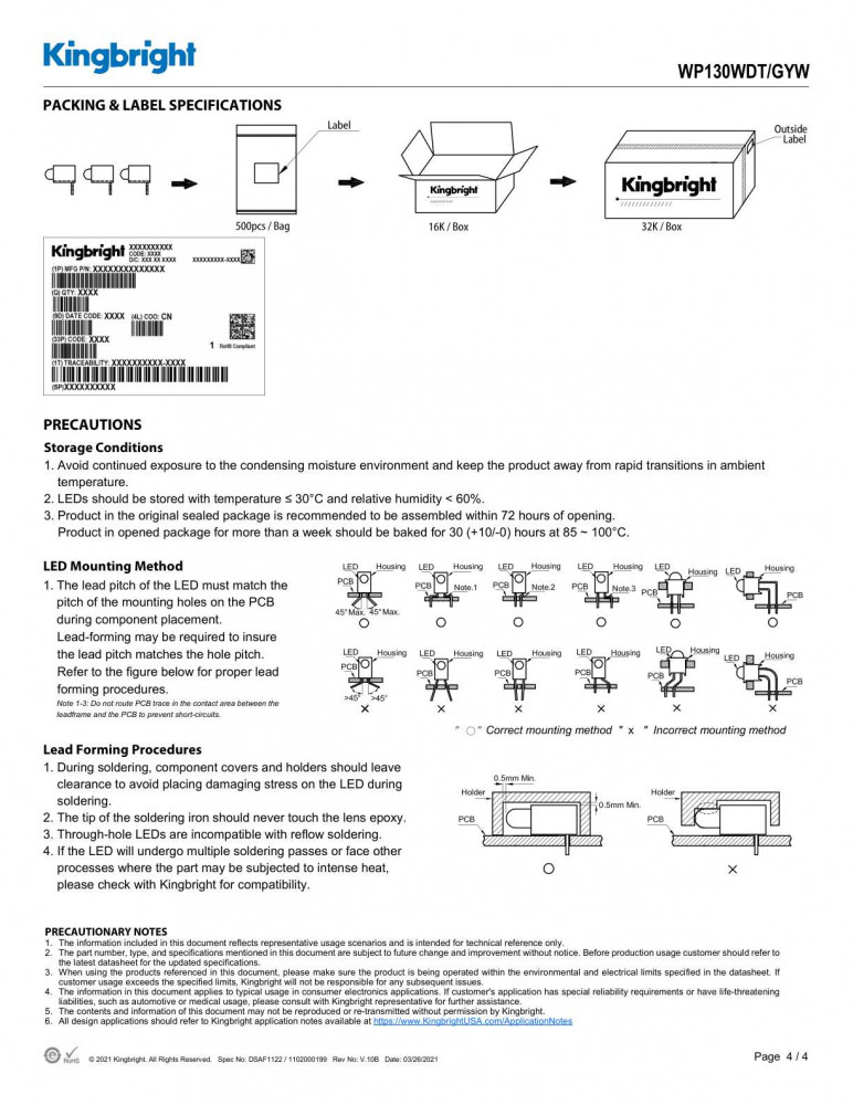 WP130WDT/GYW datasheet page 4