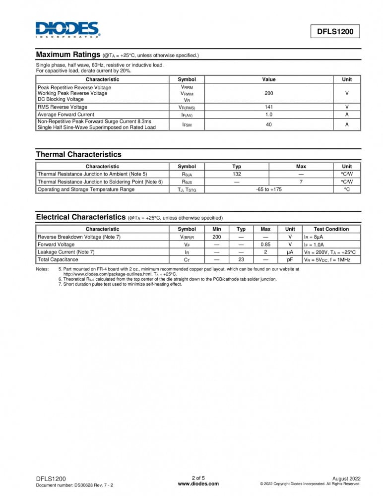 DFLS1200-7 datasheet page 2