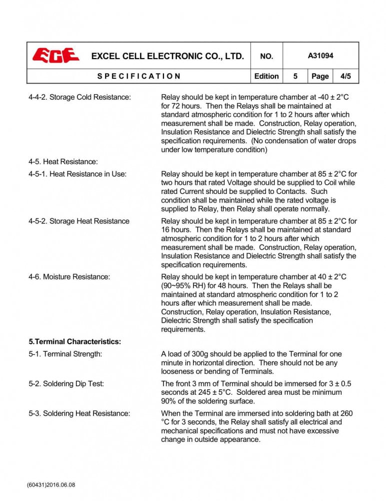 ECE ETR EMI relay datasheet page 4