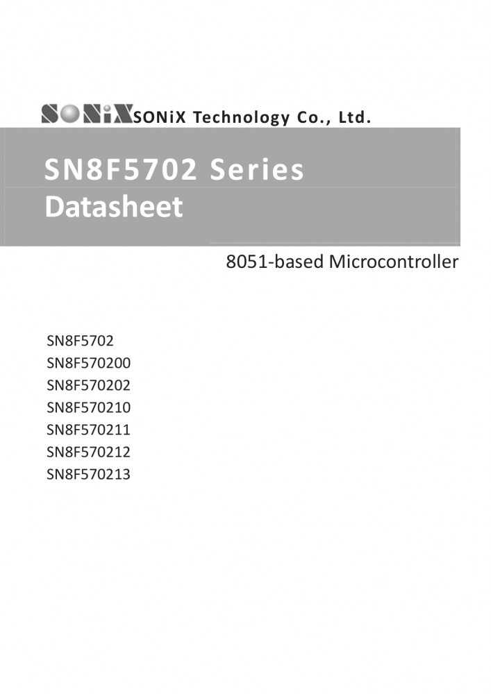 SN8F5702 datasheet page 1