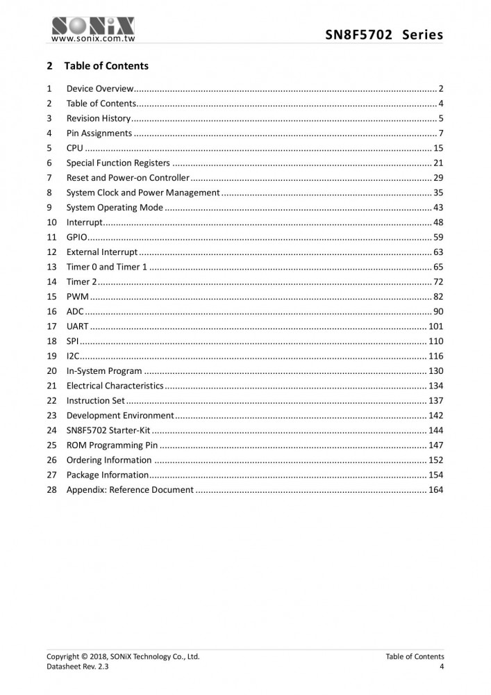 SN8F5702 datasheet page 4