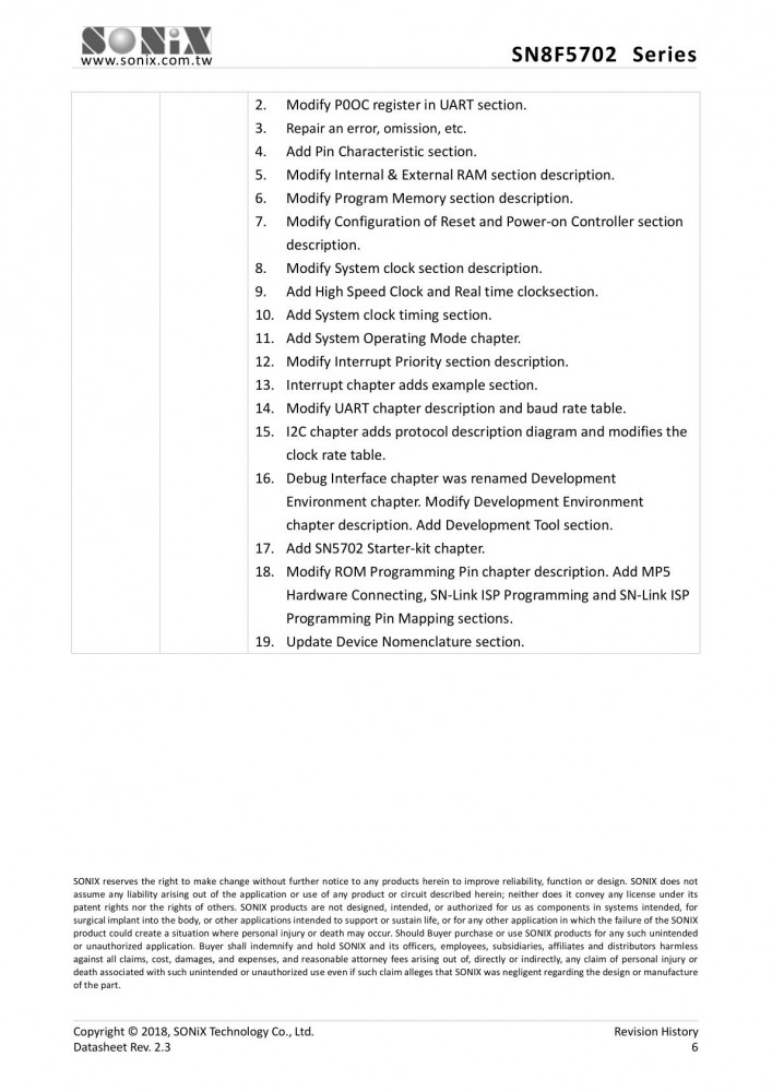 SN8F5702 datasheet page 6