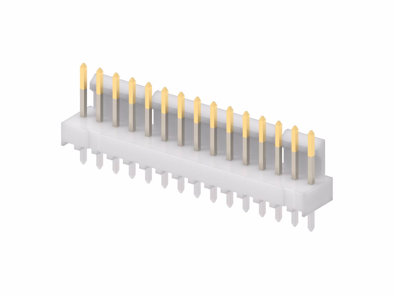KK 254 Solid Header, Vertical, with Friction Lock, 15 Circuits, 0.51µm Gold (Au) Plating, 3.56mm Tail Length, Bag for sale