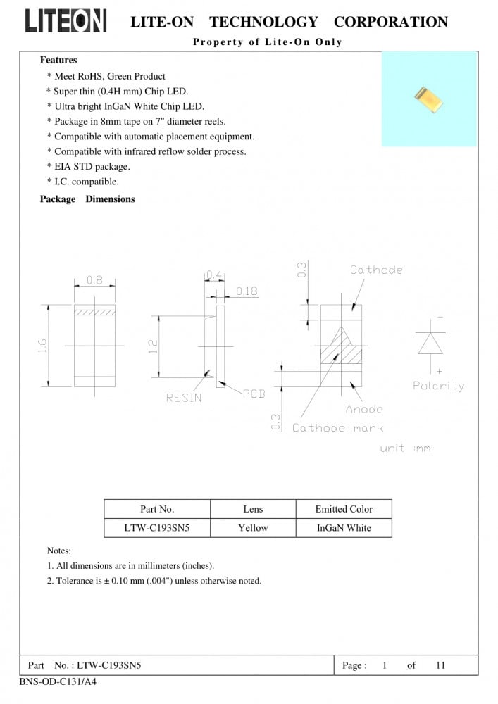 LTW-C193SN5 datasheet page 2
