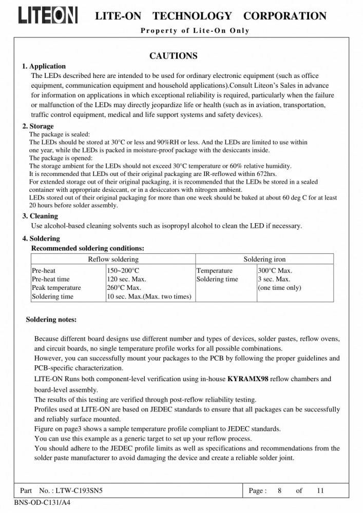 LTW-C193SN5 datasheet page 9