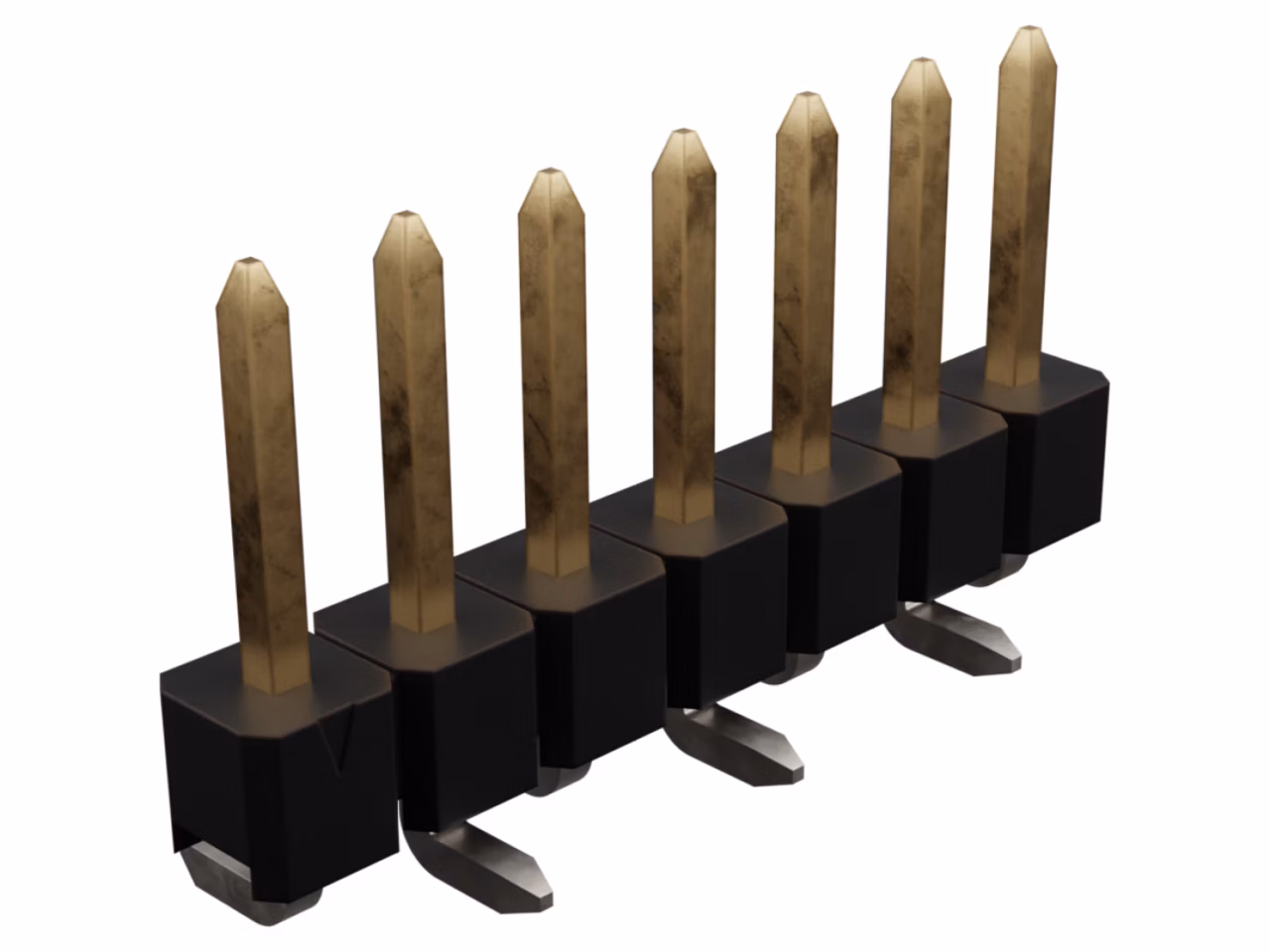 C-Grid / SL Header, Surface Mount, Breakaway, Vertical, 7 Circuits, 0.38µm Gold (Au) Plating, Tube Packaging without Cap, Lead-Free for sale