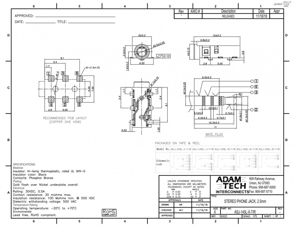 ADAM TECH ASJ-145L-I-T/R technical document preview