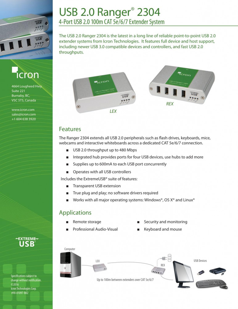 ICR2304 technical specification page