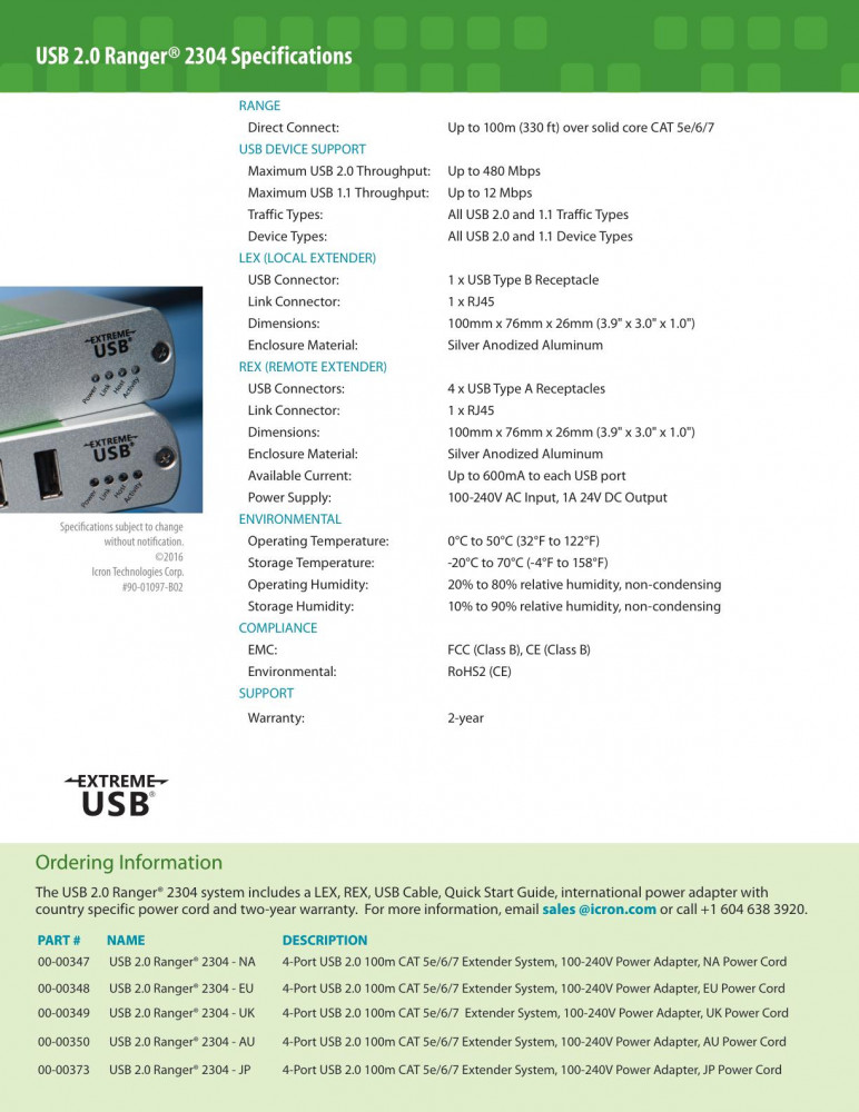 ICR2304 product and ordering information page