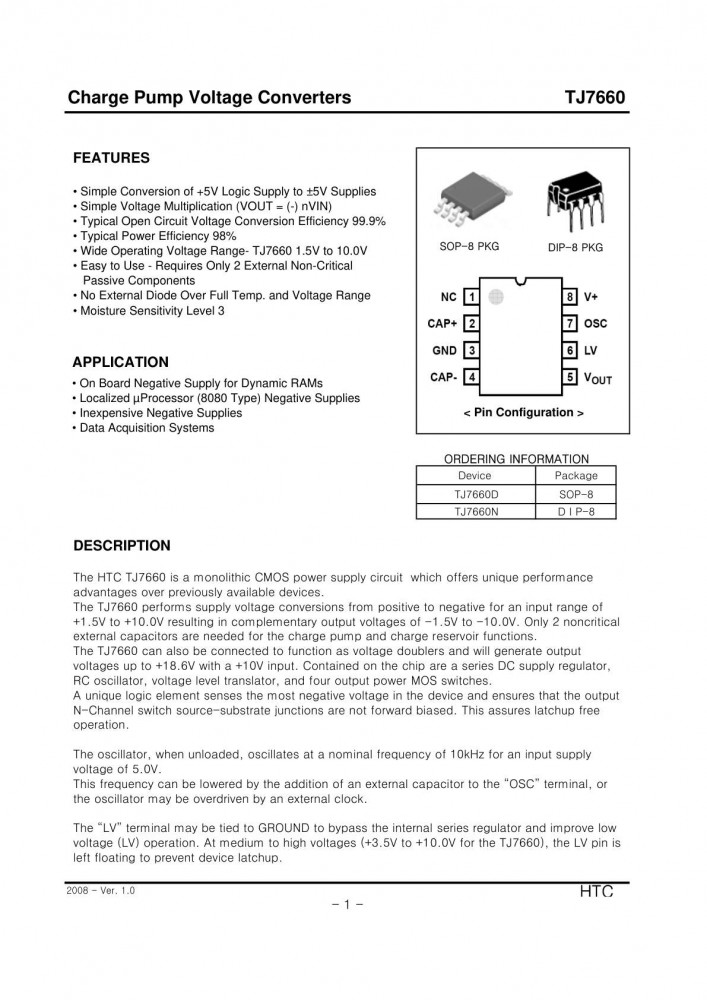 TJ7660D datasheet page 1
