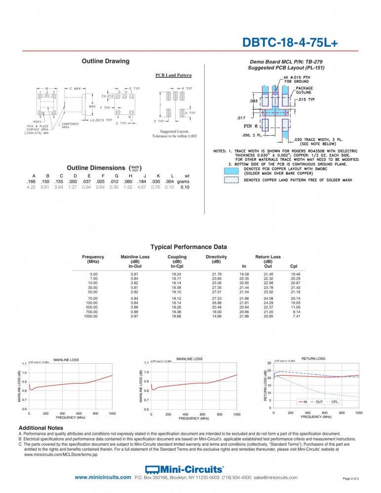DBTC-18-4-75L+ technical document page 2