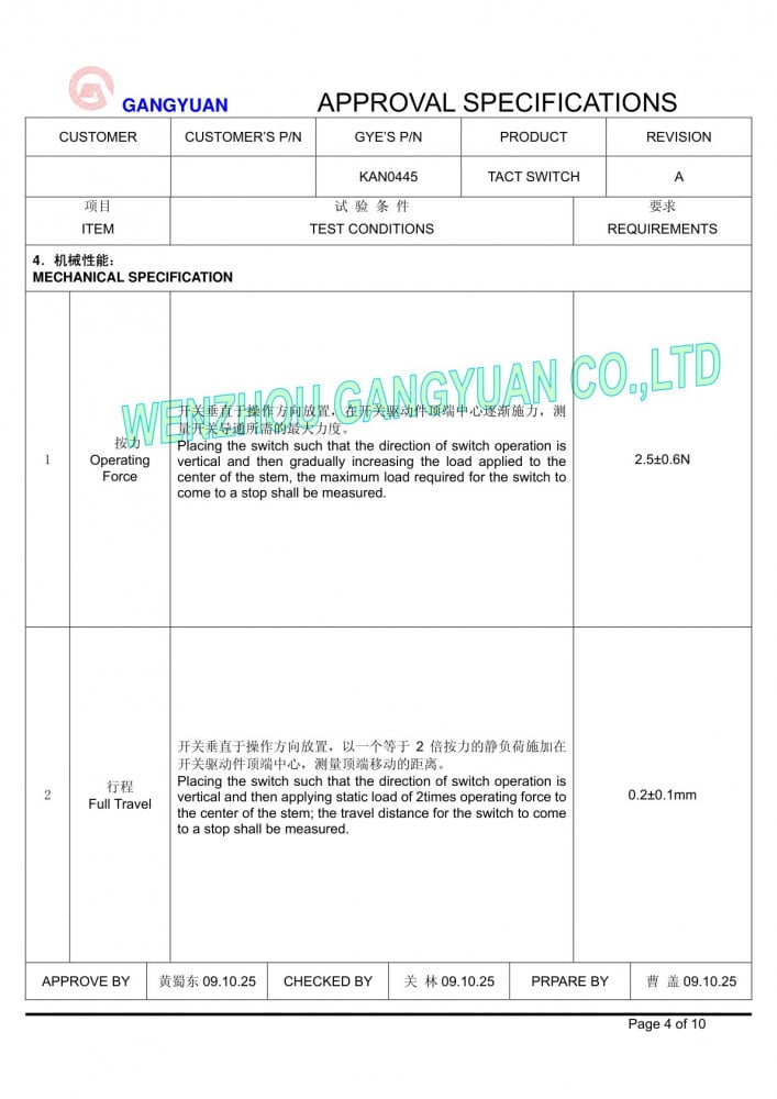 KAN0445 approval specification page 4