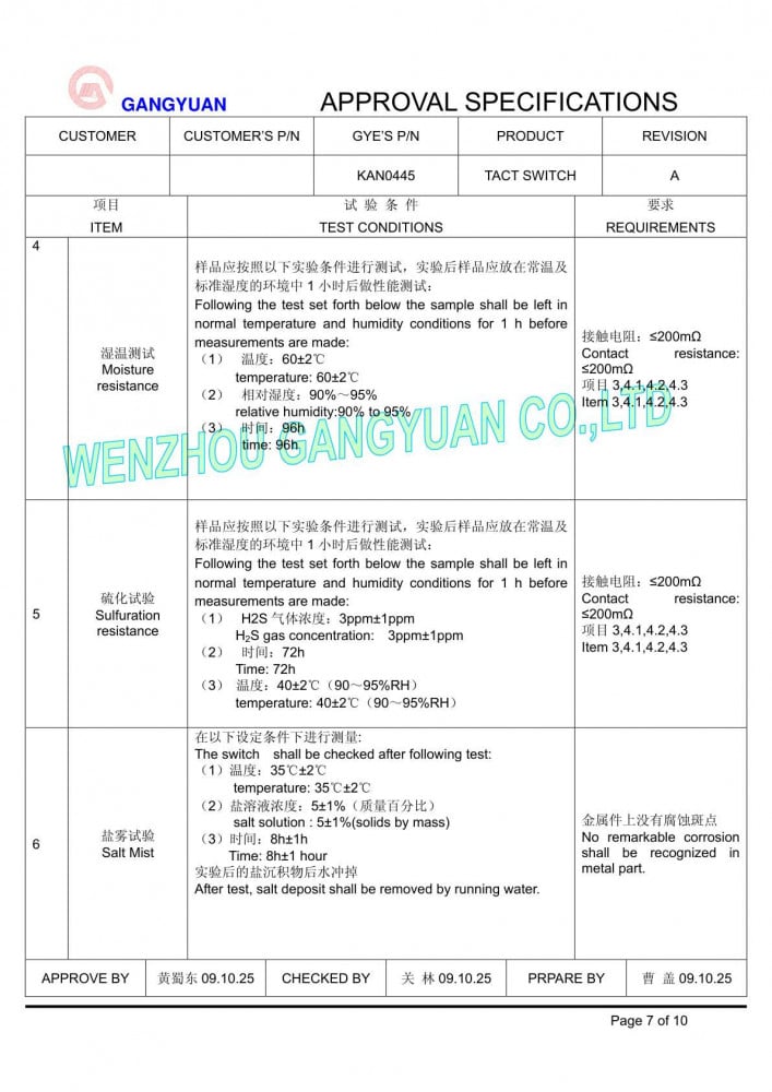 KAN0445 approval specification page 7