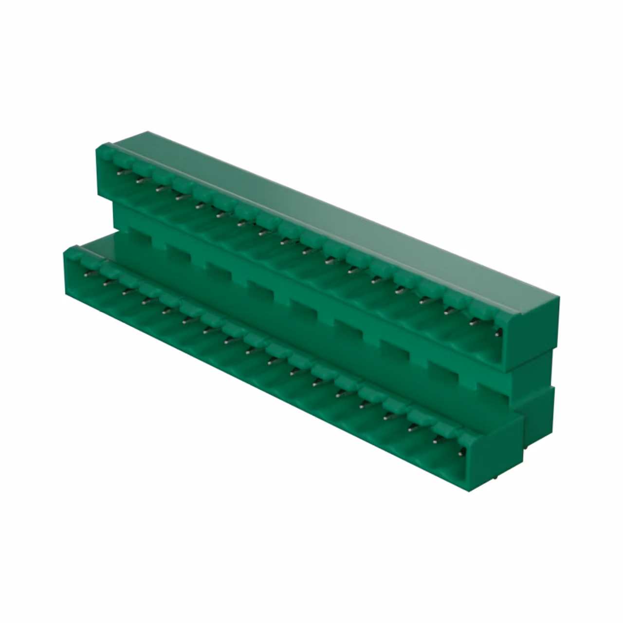 5.00mm Pitch Eurostyle Horizontal Dual Level PCB Header, Closed Ends, Green Housing, 36 Circuits for sale