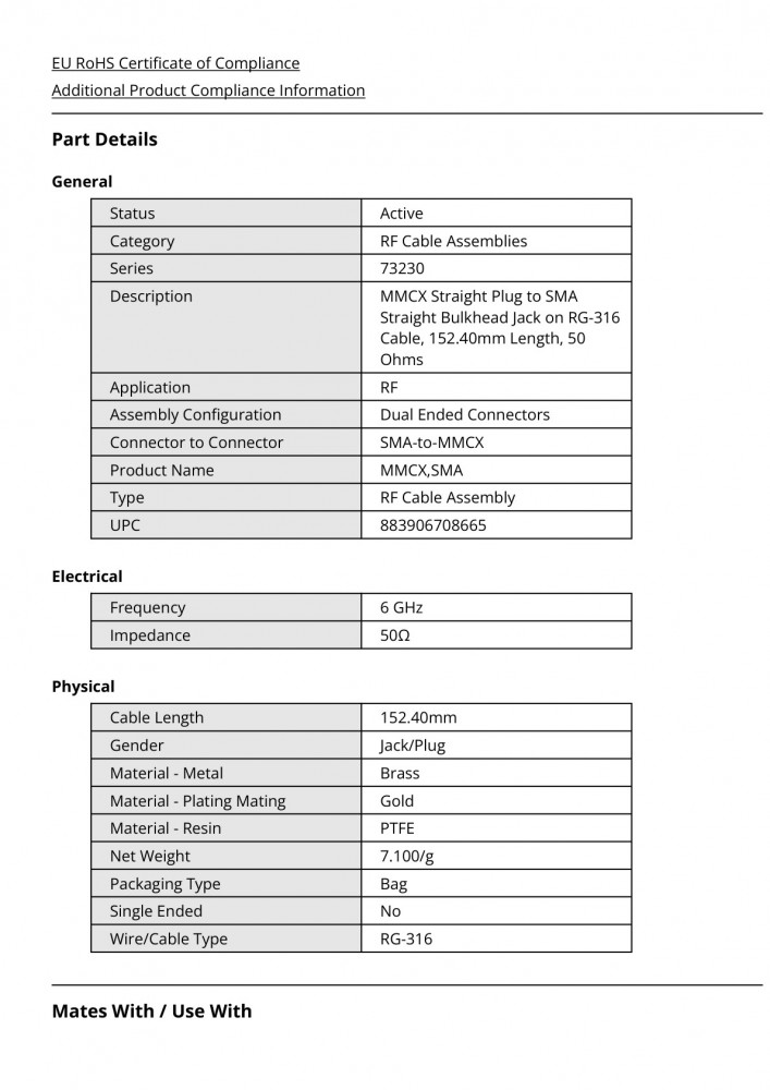 MOLEX 897616810 product drawing preview, page 2