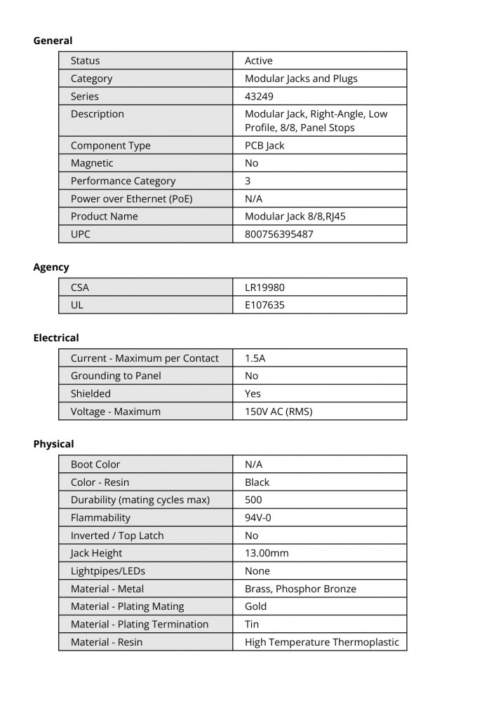 Technical document page 2 for Molex 432498924