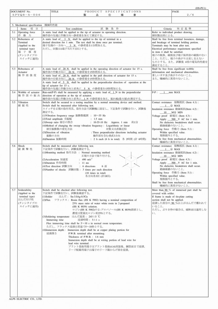 SPVQ810500 technical document page 2