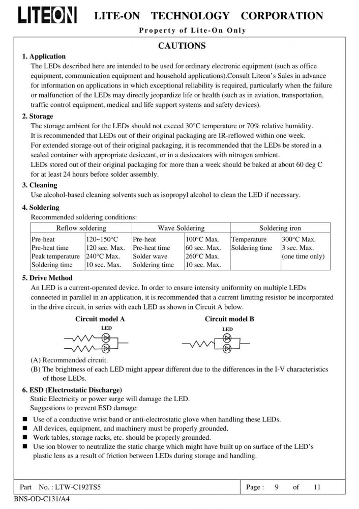 LTW-C192TS5 datasheet page 9