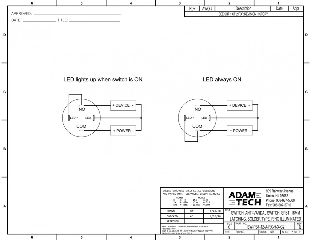 ADAM TECH SW-PB7-1Z-A-RX-H-X-G2 product drawing, page 2