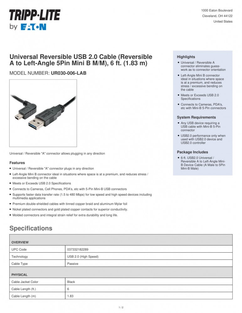 UR030-006-LAB product document page 1