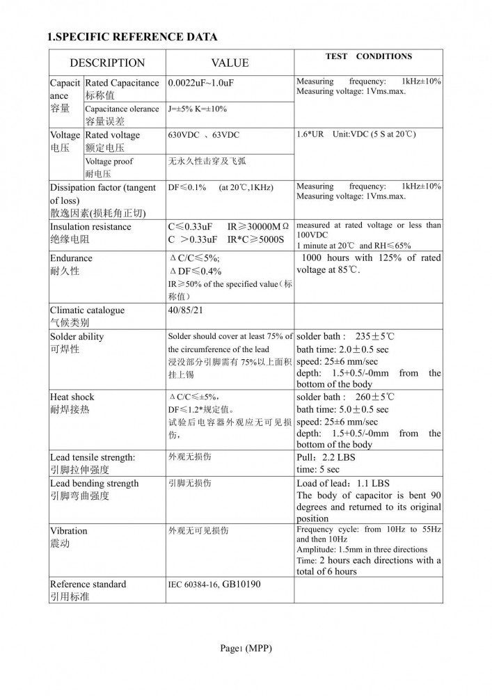 Jimson MPP specification page 2