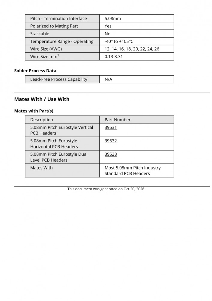 Additional ESE Eurostyle terminal block document image