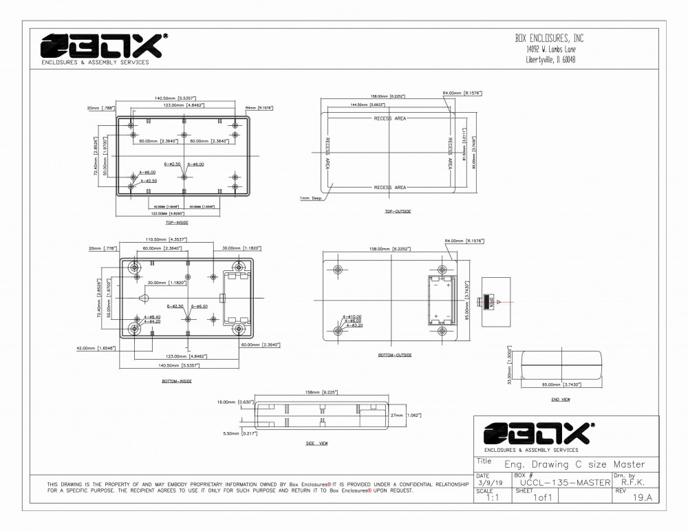 UCCM-135 related enclosure engineering drawing image