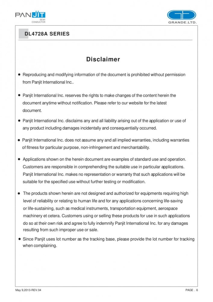 PANJIT DL4728A series datasheet page 6