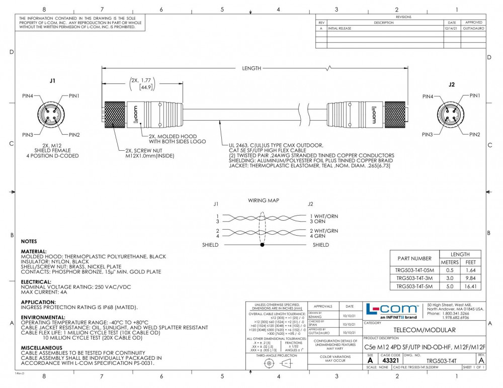 TRG503-T4T technical drawing page