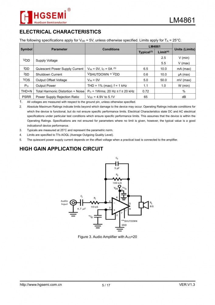 LM4861N/HG datasheet page 5