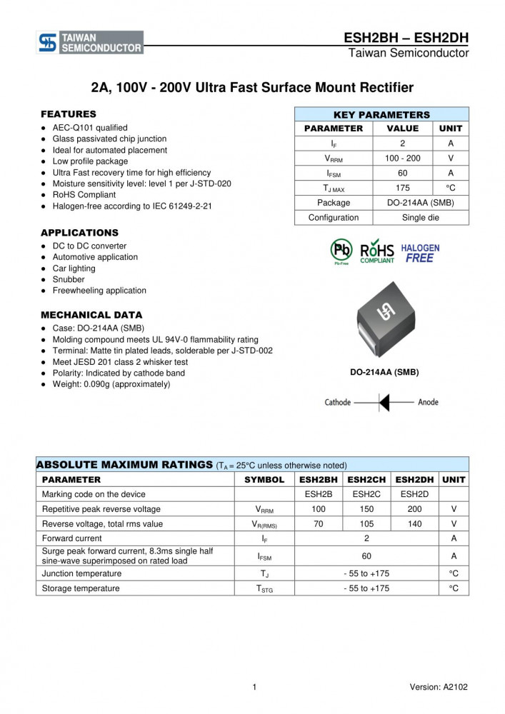 ESH2DH technical document page 1