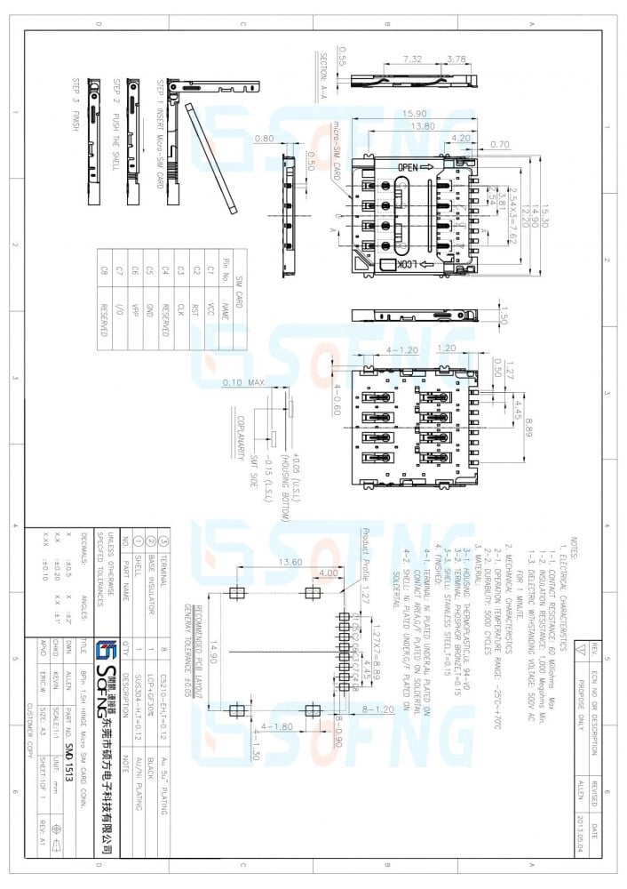 SOFNG SMO-1513-T technical document preview