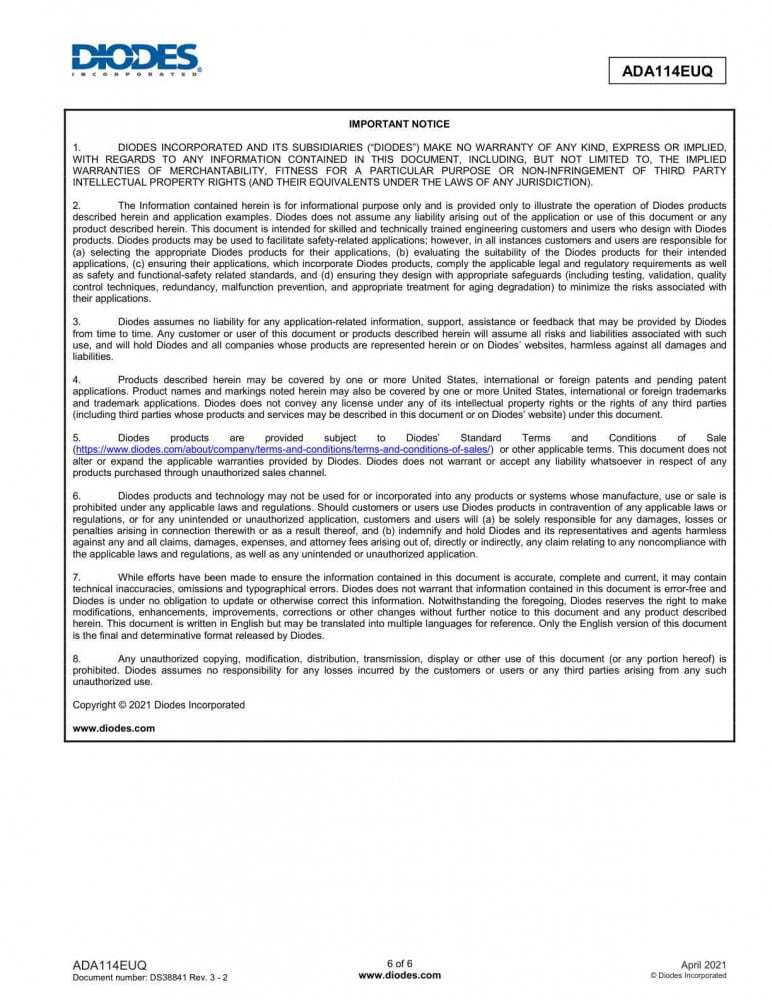 ADA114EUQ-7 datasheet page 6