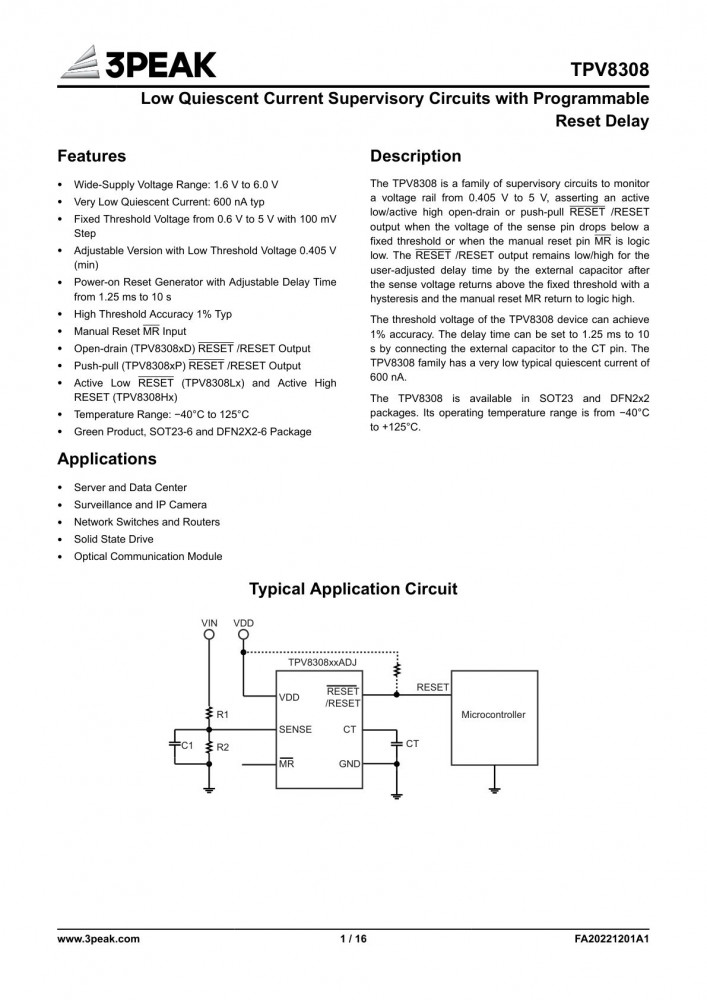 TPV8308 datasheet page 1