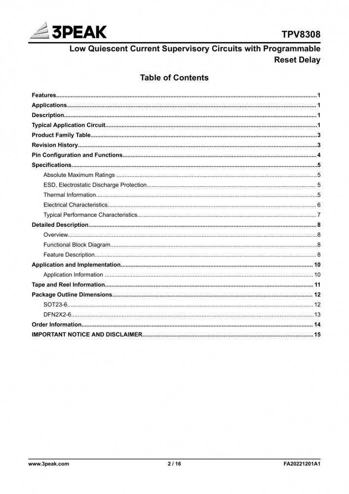 TPV8308 datasheet page 2