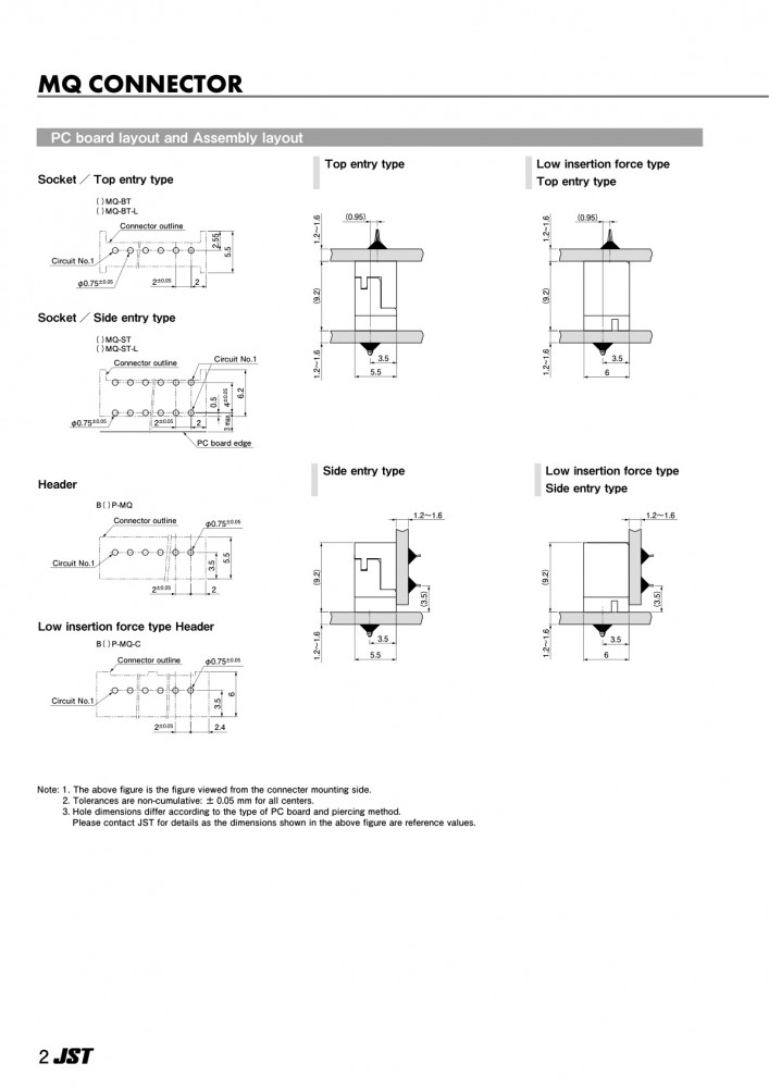 JST MQ series document page 2