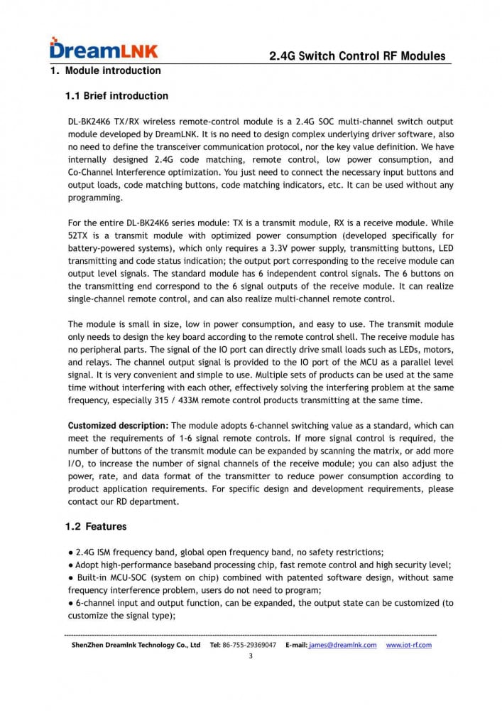 DL-BK24K6 datasheet page 3