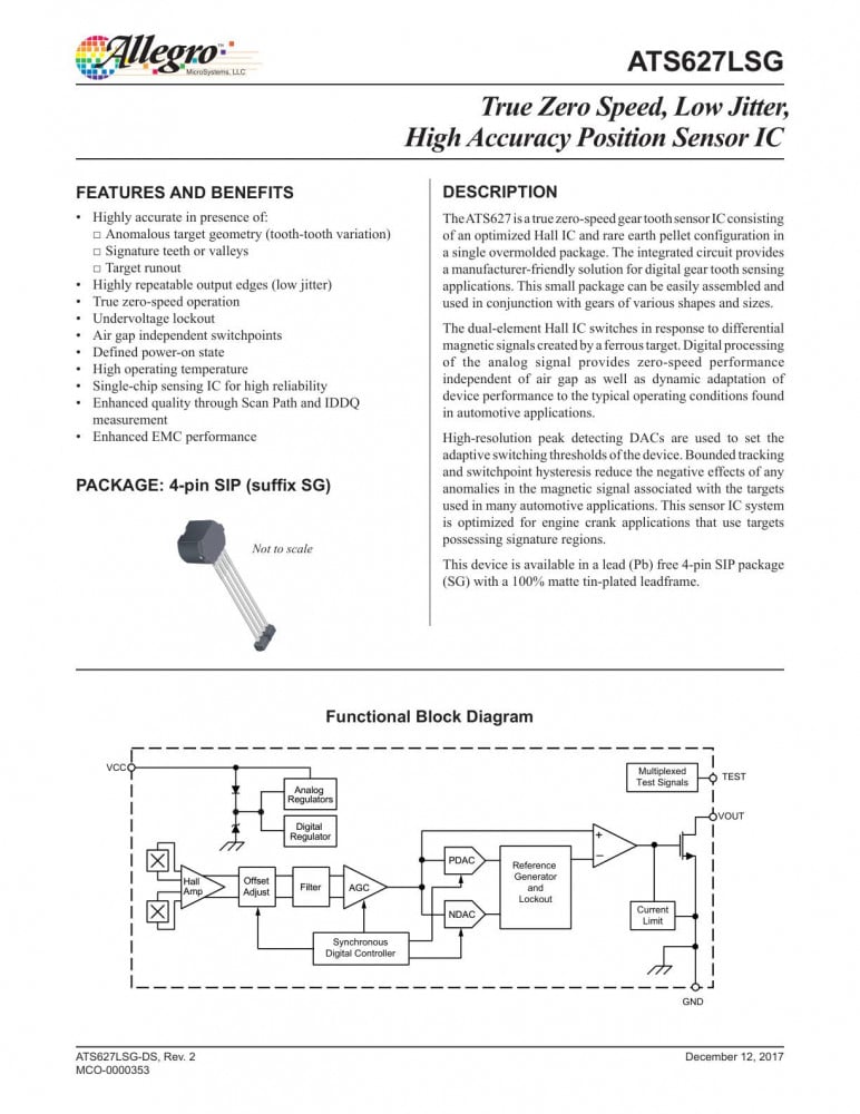 ATS627 datasheet page 1