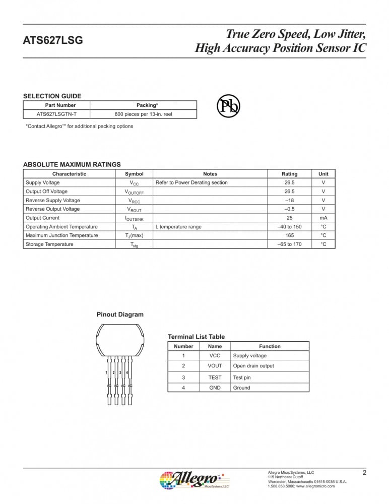 ATS627 datasheet page 2