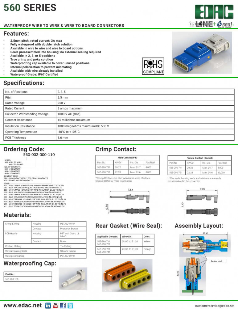 EDAC 560 Series technical document page 1