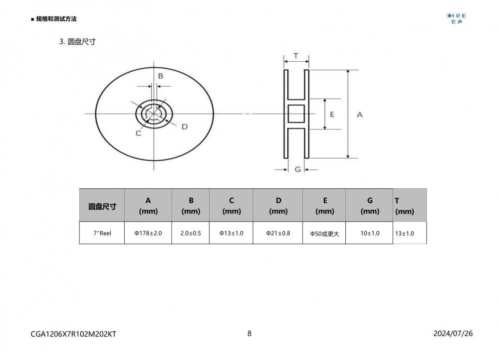 HRE MLCC specification page 8