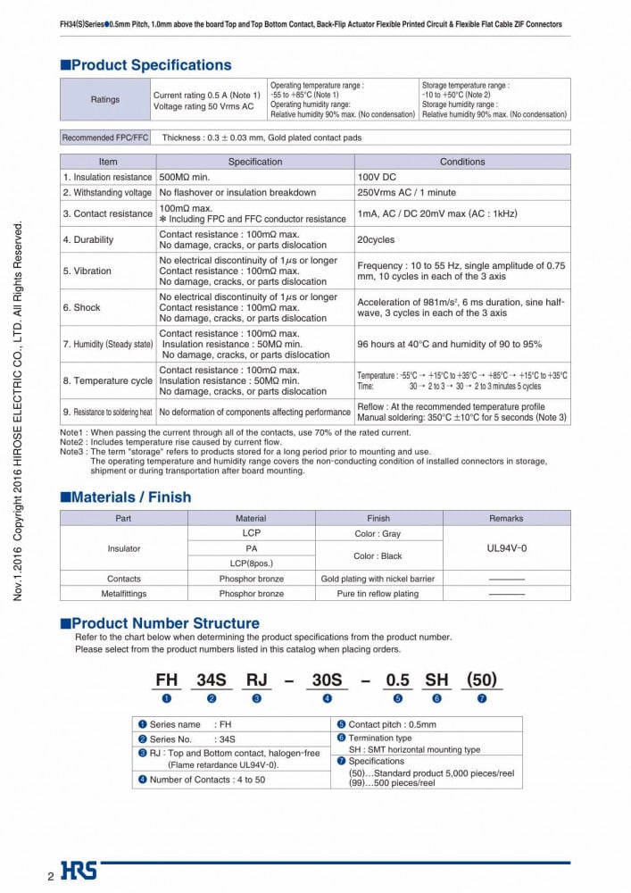 FH34SRJ datasheet page 2